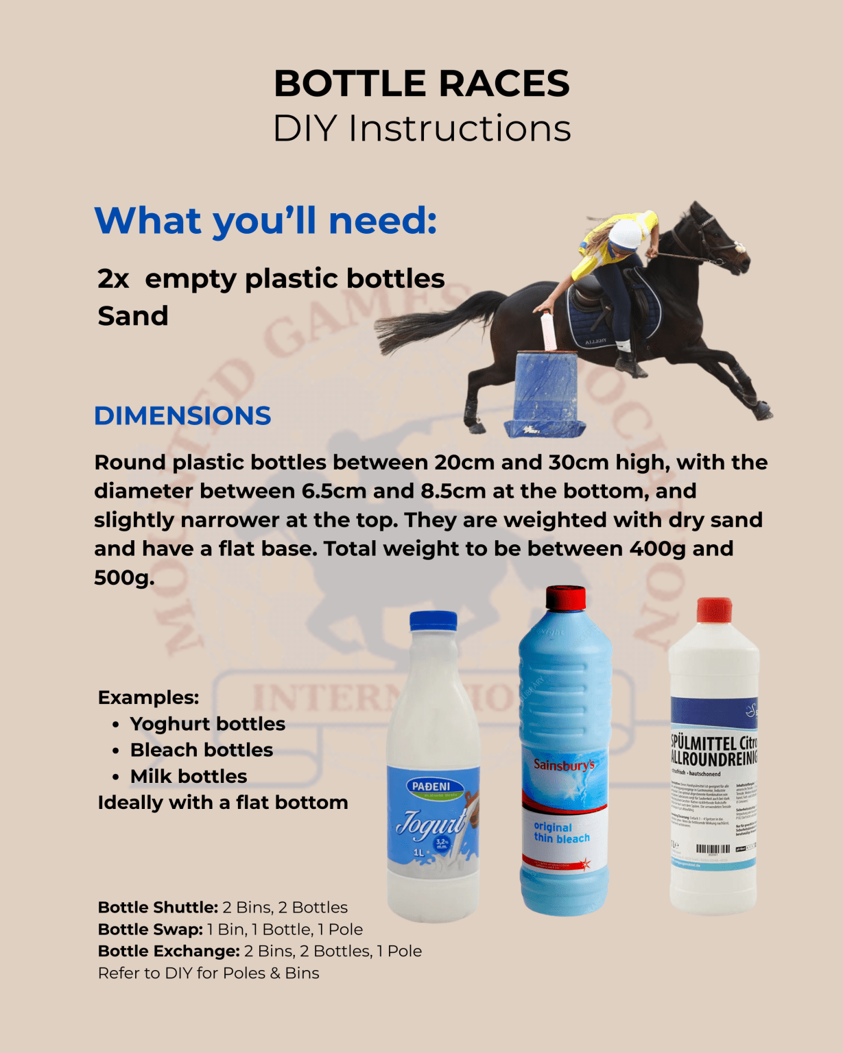 BOTTLE SWAP - IMGA International Mounted Games Association